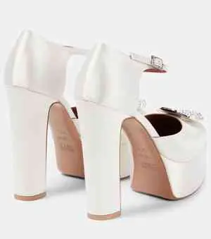 MALONE SOULIERS Satin Embellished Platform Pumps