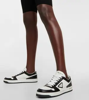 Prada Logo Leather Sneakers