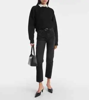 TOTEME Mid-rise Cropped Jeans - Black