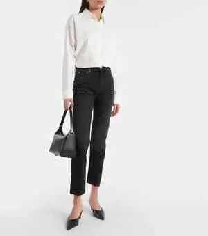 TOTEME Mid-rise Cropped Jeans - Black