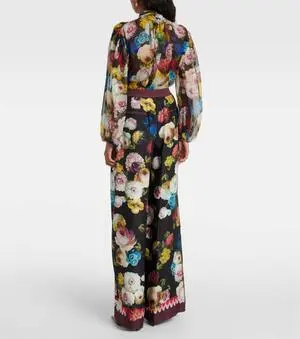 Dolce & Gabbana Floral Silk Wide-leg Trousers - Multicoloured