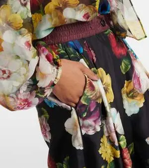 Dolce & Gabbana Floral Silk Wide-leg Trousers - Multicoloured