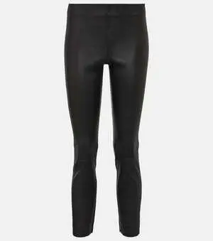 Vince Cropped Slim Leather Pants
