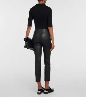 Vince Cropped Slim Leather Pants