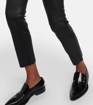 Vince Cropped Slim Leather Pants
