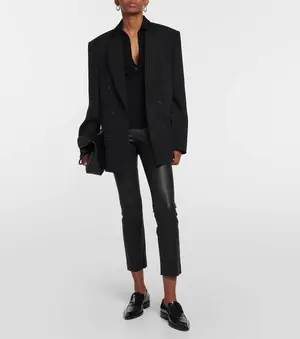 Vince Cropped Slim Leather Pants