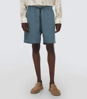 Commas Cotton Shorts - Blue