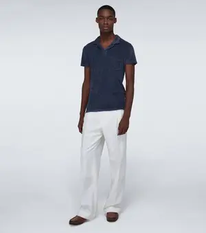 Orlebar Brown Terry Toweling Cotton Polo Shirt - Blue