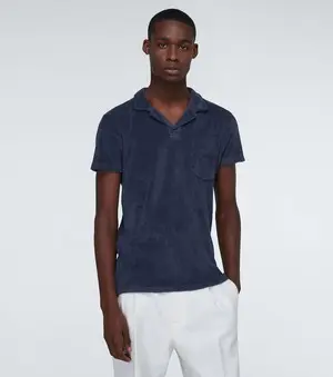 Orlebar Brown Terry Toweling Cotton Polo Shirt - Blue