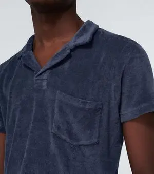 Orlebar Brown Terry Toweling Cotton Polo Shirt - Blue