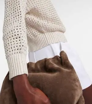 Brunello Cucinelli Open-knit Cotton-blend Hoodie