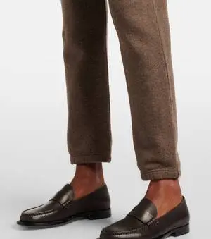 THE ROW Teo Cashmere And Cotton Sweatpants - Brown