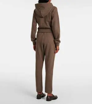 THE ROW Teo Cashmere And Cotton Sweatpants - Brown