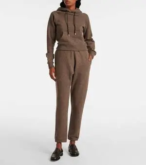 THE ROW Teo Cashmere And Cotton Sweatpants - Brown