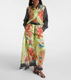 Dolce & Gabbana Capri Printed Silk Trousers