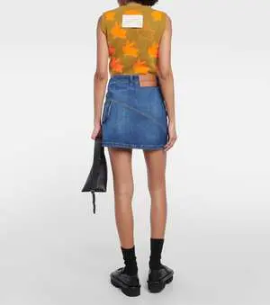JW Anderson Twisted Asymmetric Denim Miniskirt - Blue