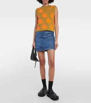 JW Anderson Twisted Asymmetric Denim Miniskirt - Blue