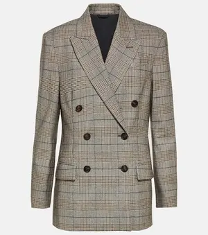 Brunello Cucinelli Checked Wool-blend Blazer