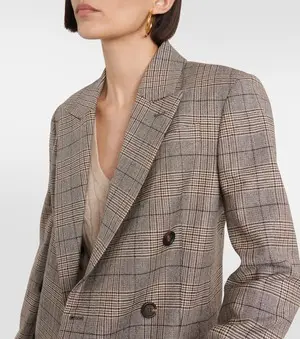 Brunello Cucinelli Checked Wool-blend Blazer