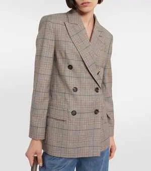 Brunello Cucinelli Checked Wool-blend Blazer