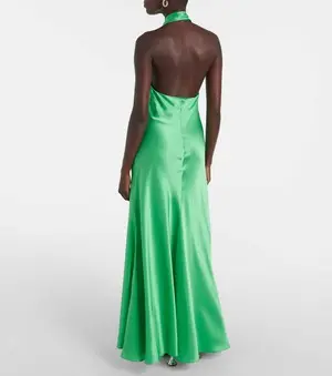 RODARTE Rose Halterneck Silk Gown