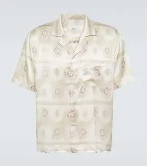 Commas Printed Silk And Cotton Shirt - Beige