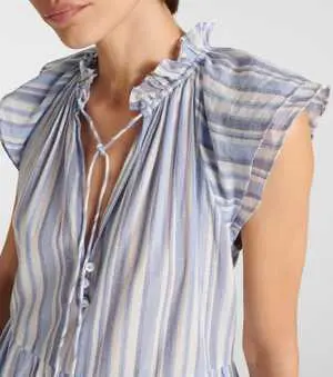 Veronica Beard Striped Cotton Mini Dress