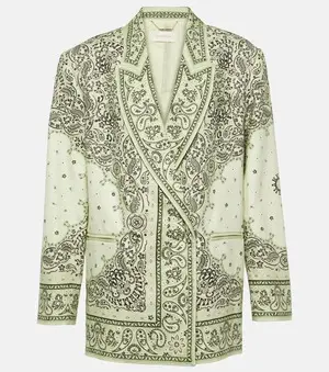 Zimmermann Matchmaker Printed Linen Blazer