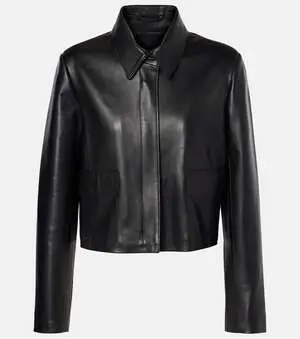 Nour Hammour Bleeker Cropped Leather Jacket