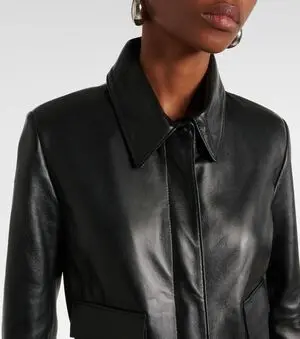 Nour Hammour Bleeker Cropped Leather Jacket