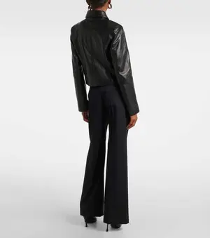 Nour Hammour Bleeker Cropped Leather Jacket