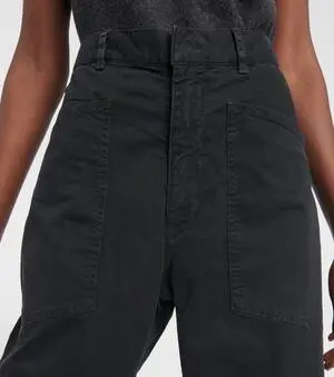 NILI LOTAN Shon Cotton Twill Trousers - Black