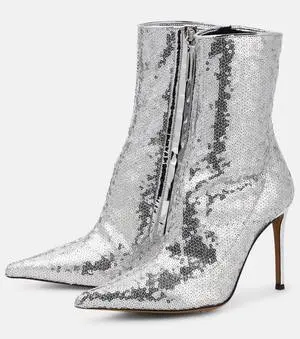 Alexandre Vauthier Sequined Ankle Boots - Silver