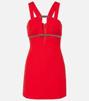 SELF-PORTRAIT Embellished Crepe Minidress