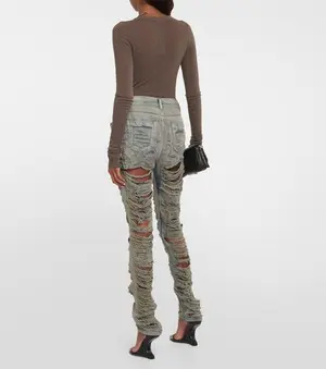 Rick Owens Distressed Low-rise Jeans