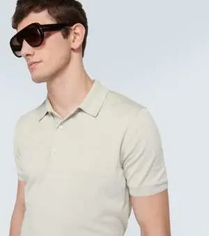 TOM FORD Wool Polo Shirt - Grey