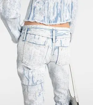 Acne Studios Printed Low-rise Slim Jeans