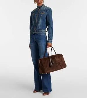 Magda Butrym Brigitte Large Suede Duffel Bag - Brown