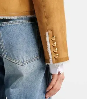 NILI LOTAN Zanie Shearling-lined Suede Jacket