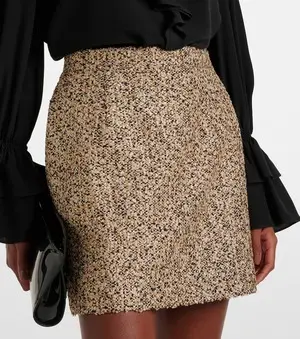 Alessandra Rich Metallic Tweed Miniskirt