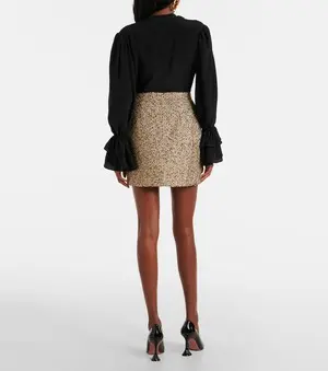 Alessandra Rich Metallic Tweed Miniskirt