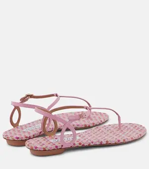 AQUAZZURA Almost Bare Leather Thong Sandals