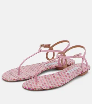 AQUAZZURA Almost Bare Leather Thong Sandals