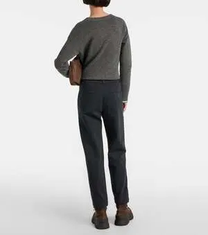 Brunello Cucinelli Pleated Cotton-blend Jersey Sweatpants