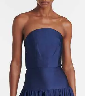 Roland Mouret Strapless Gathered Taffeta Gown