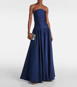 Roland Mouret Strapless Gathered Taffeta Gown