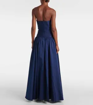 Roland Mouret Strapless Gathered Taffeta Gown
