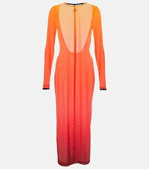 COURREGES Gradient Semi-sheer Midi Dress