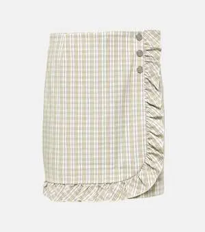 Tory Burch Ruffled Pinstripe Cotton Skort
