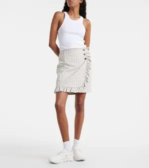 Tory Burch Ruffled Pinstripe Cotton Skort